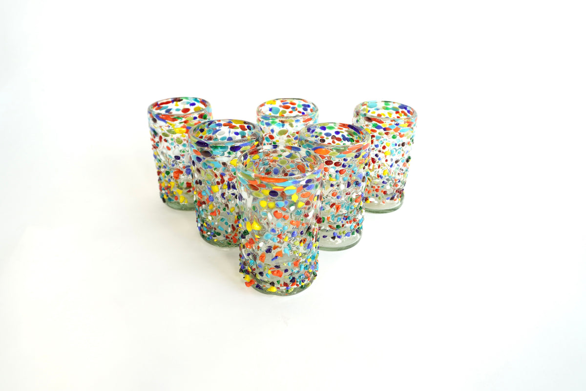 Frida | Set de 6 vasos de vidrio soplado