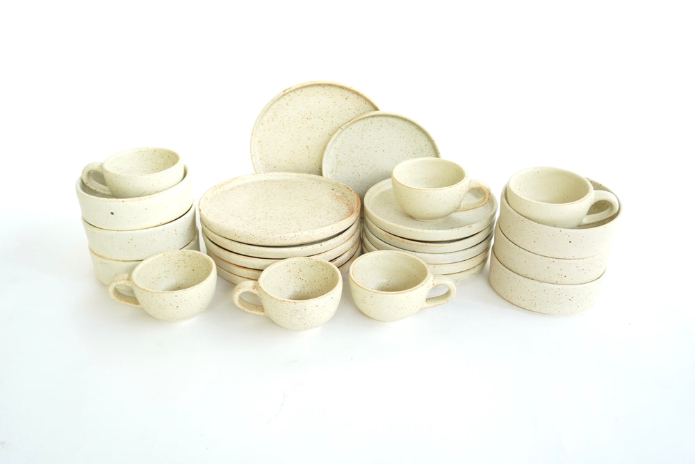 Arena blanca | Set de vajilla línea rústica para 6 personas