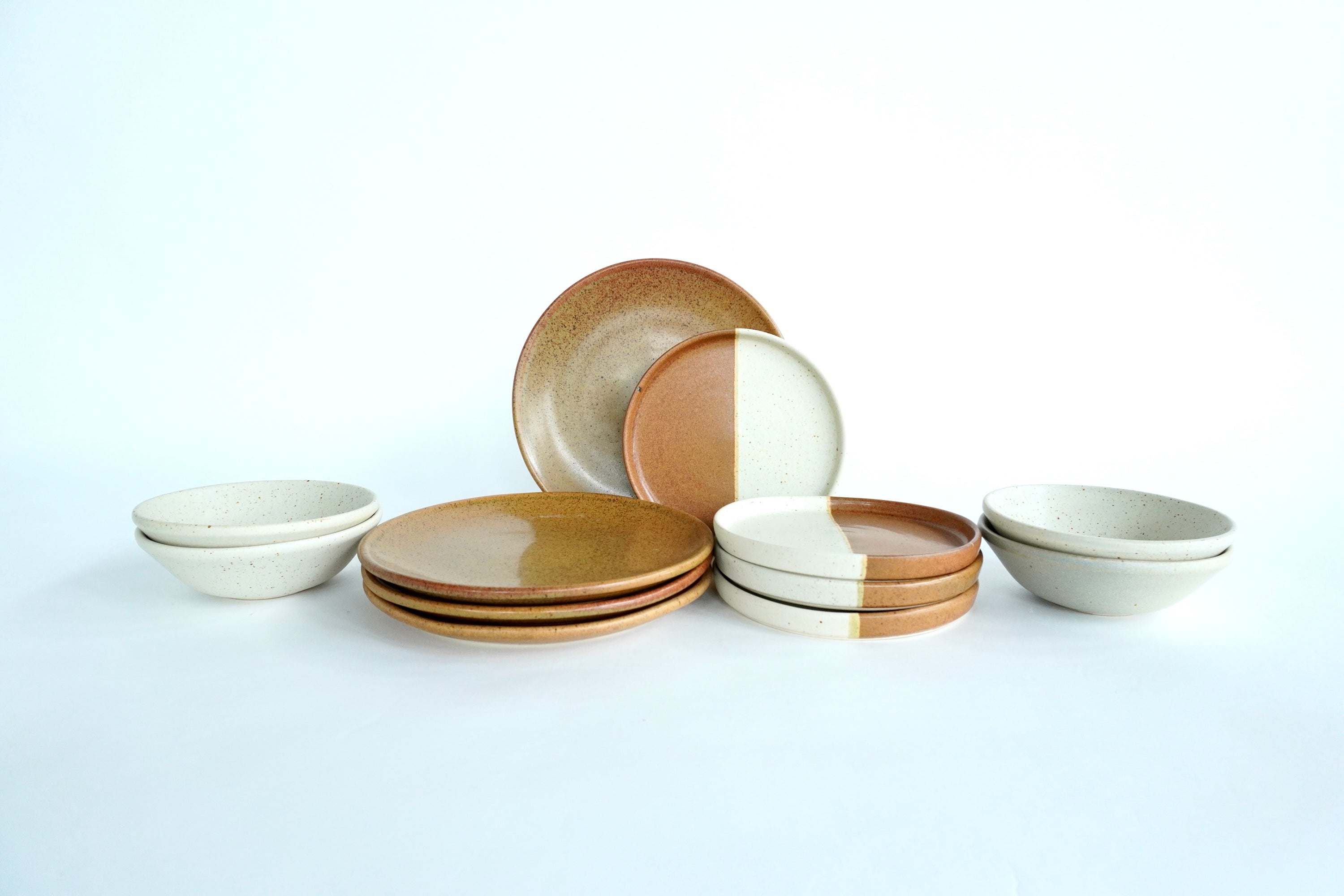 Mixta Ladrillo & Arena blanca | Set de vajilla básica línea rústica pa