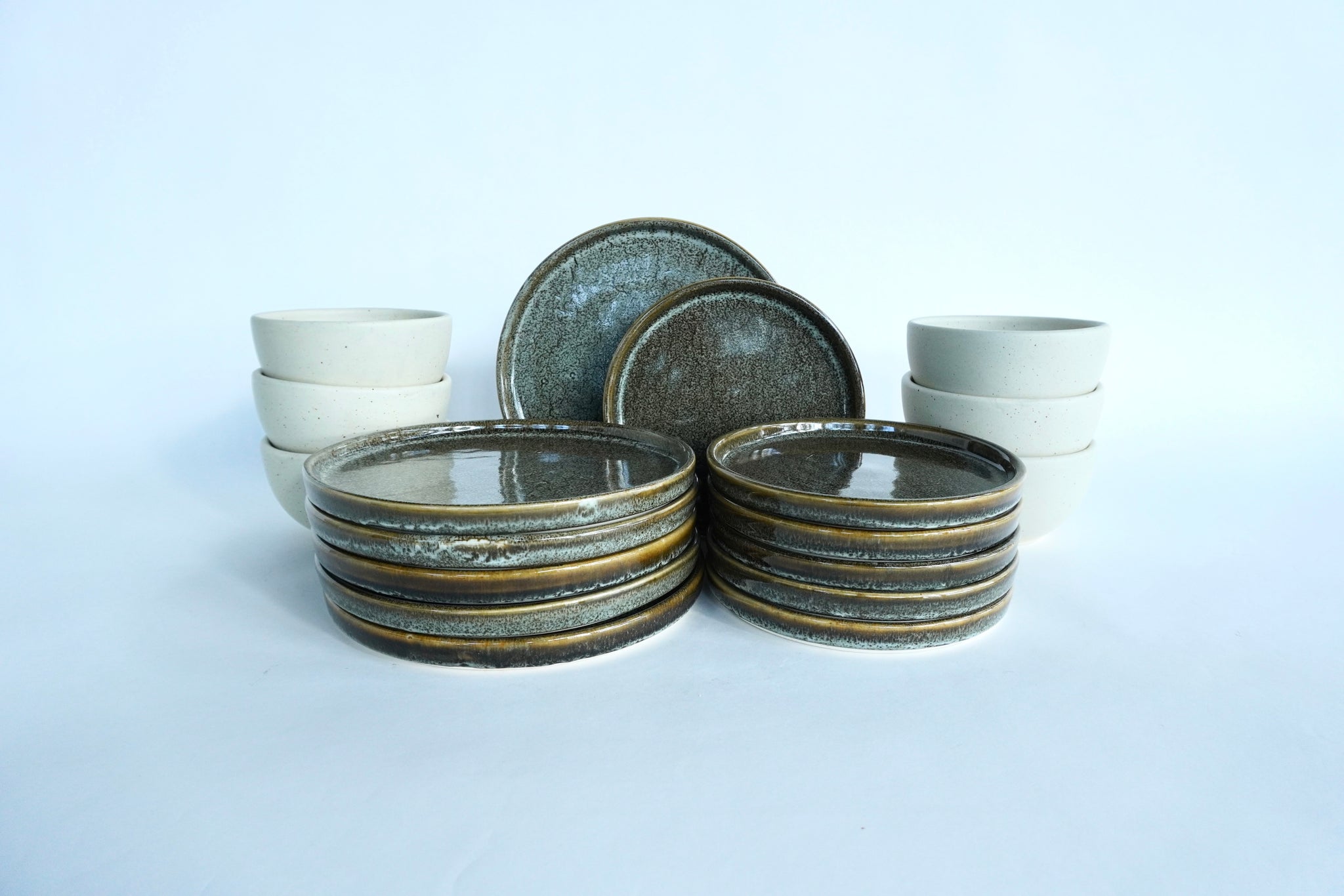 Bio & Arena blanca | Set de vajilla básica línea rústica para 6 person