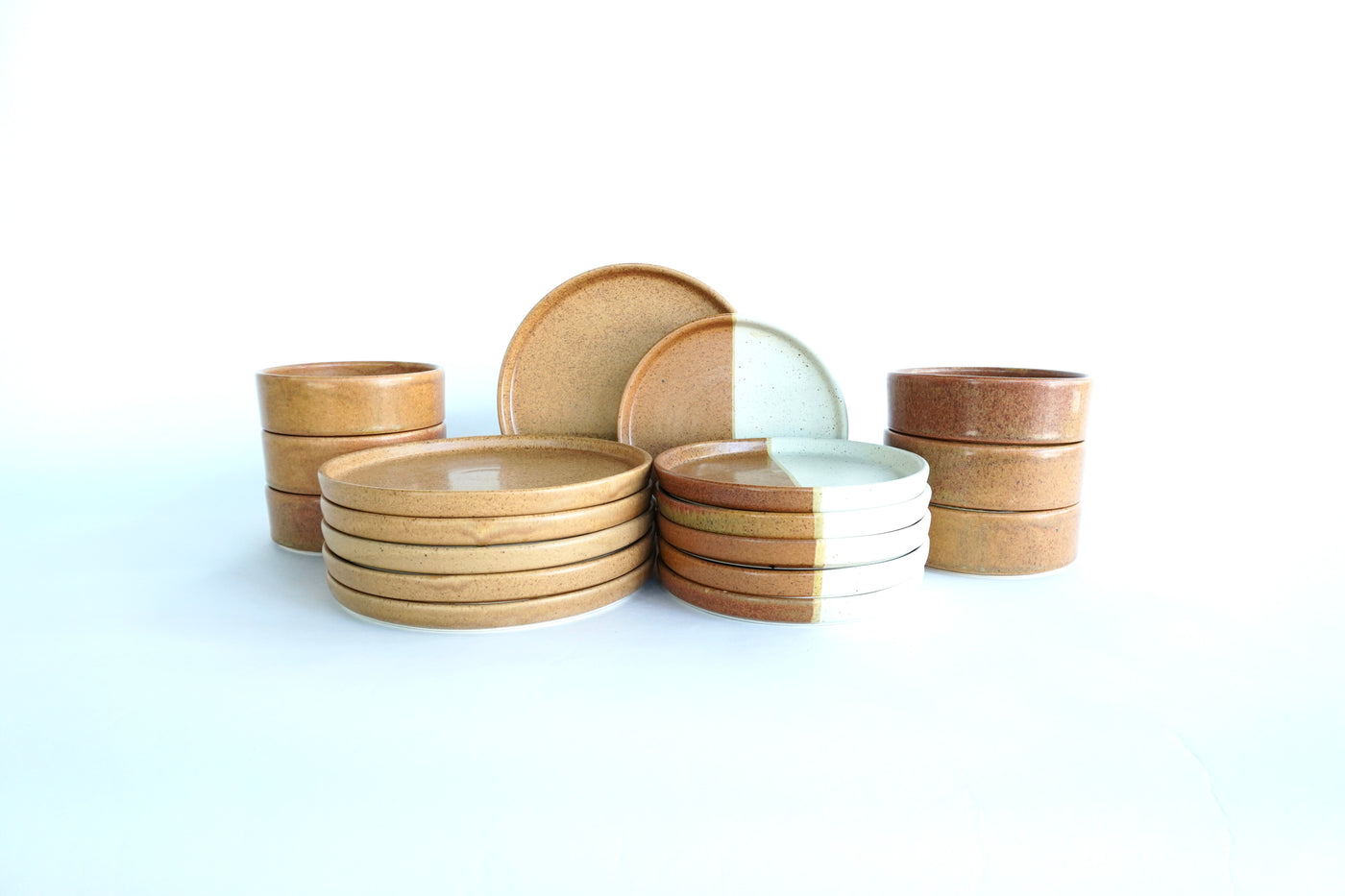 Ladrillo & Arena blanca | Set de vajilla básica línea rústica para 6 p
