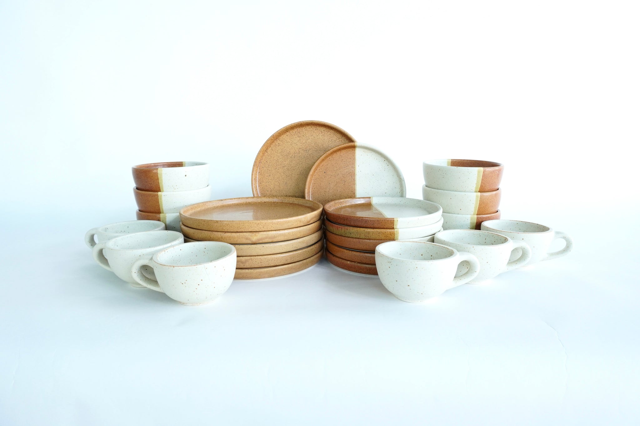 Ladrillo & Arena blanca | Set de vajilla línea rústica para 6 personas