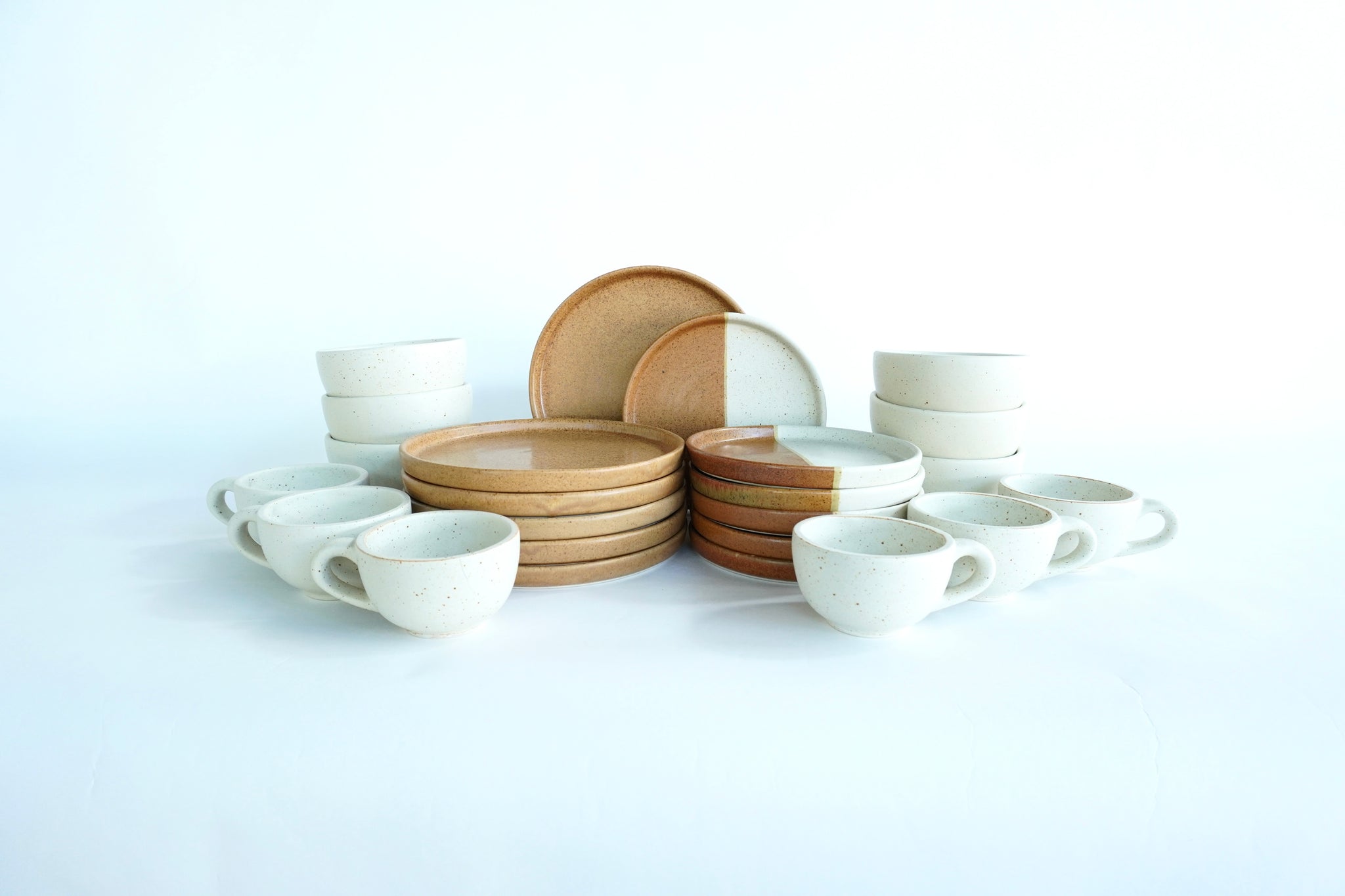Ladrillo & Arena blanca | Set de vajilla línea rústica para 6 personas